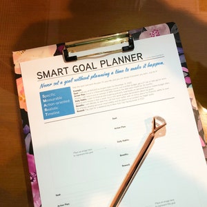 Smart Goal Planner Sheet, Printable Download PDF, Smart Goals Vision ...