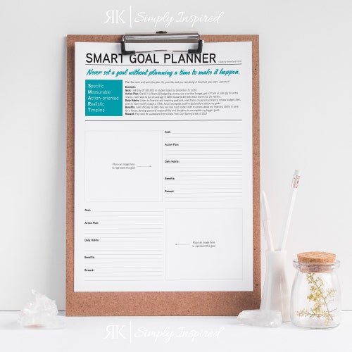 Smart Goal Planner Sheet Printable Download PDF Smart Goals - Etsy