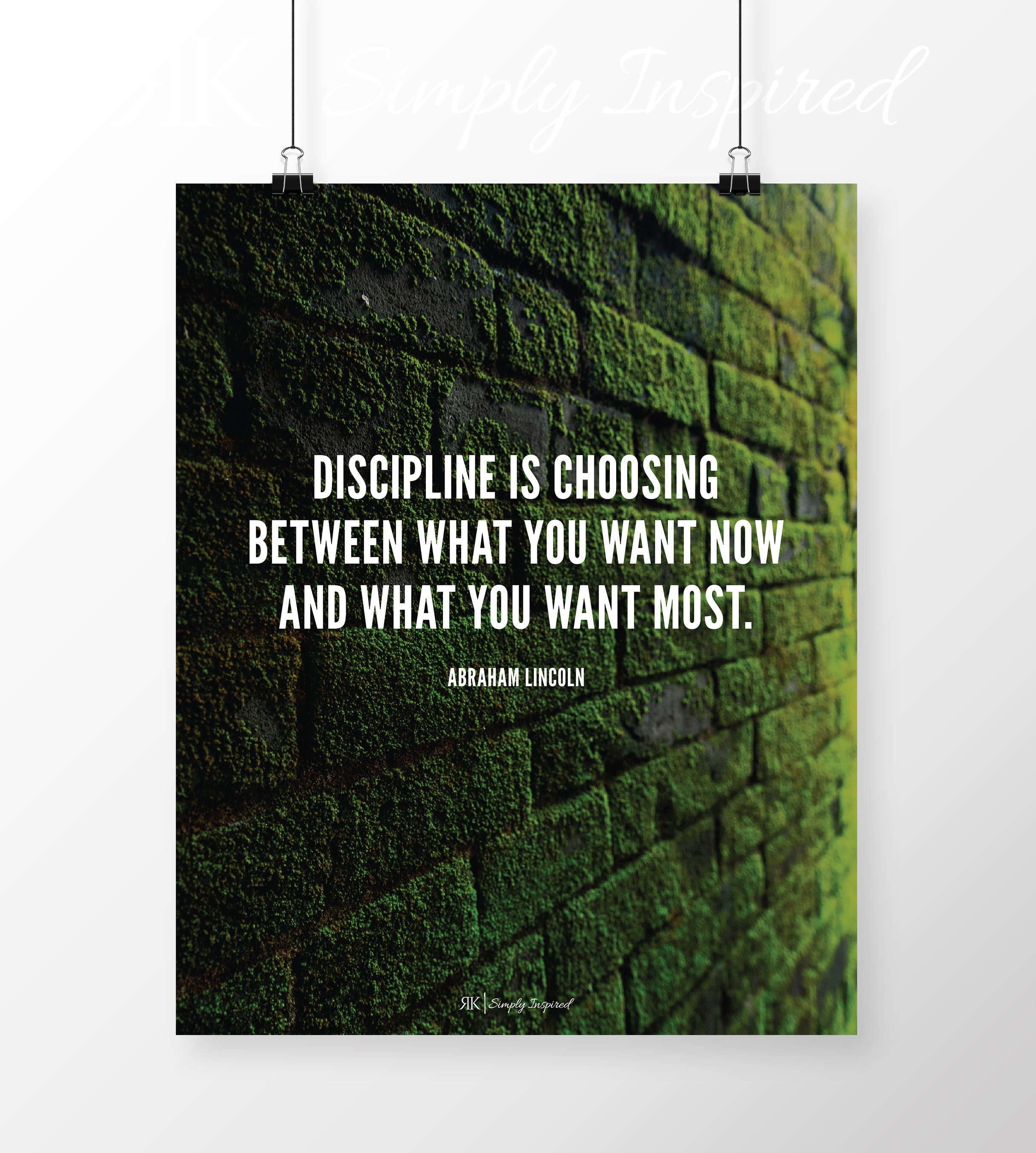 Digital Download Quote Print "discipline is Choosing..." Abraham ...