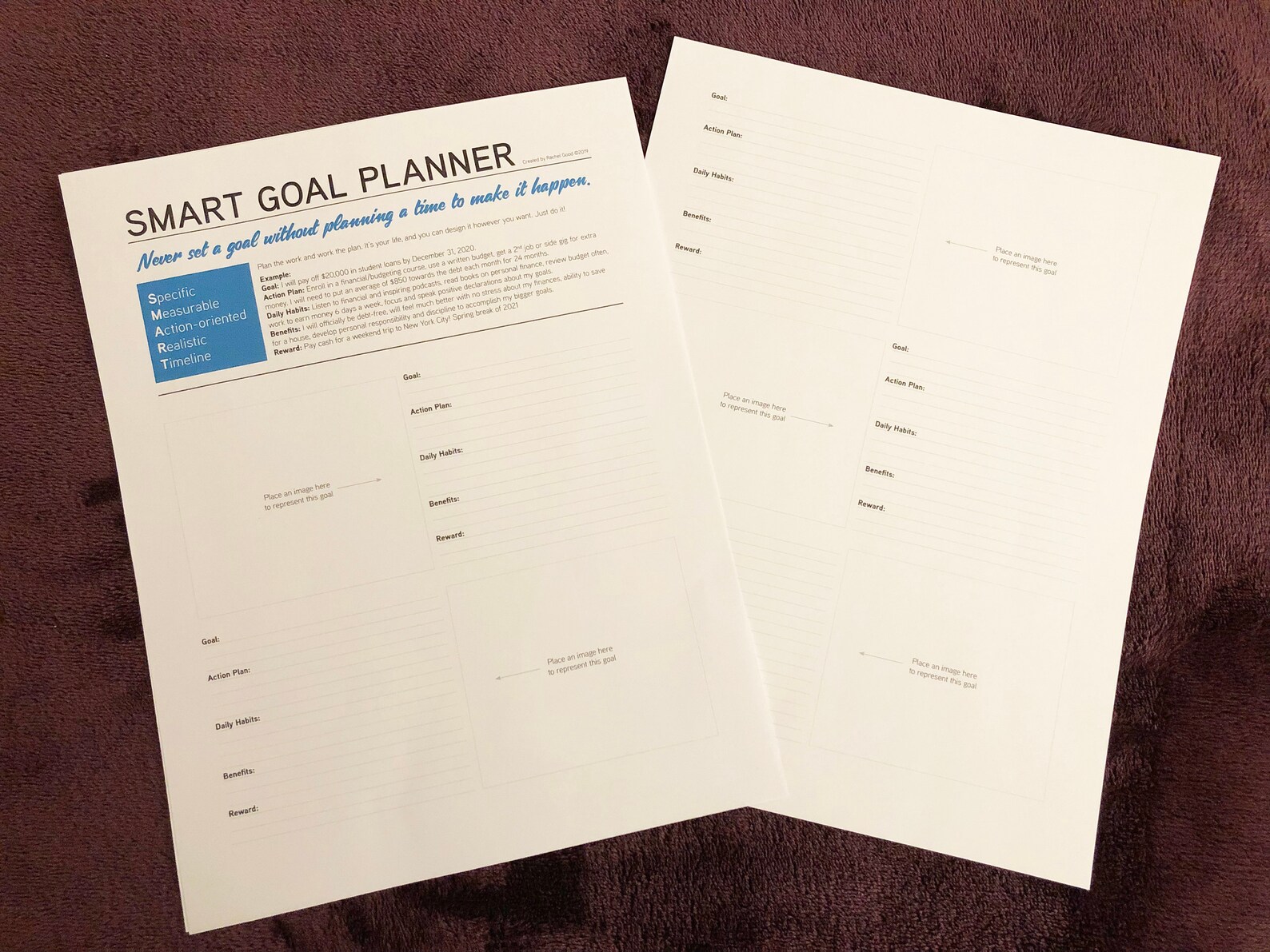 Smart Goal Planner Sheet, Printable Download PDF, Smart Goals Vision ...