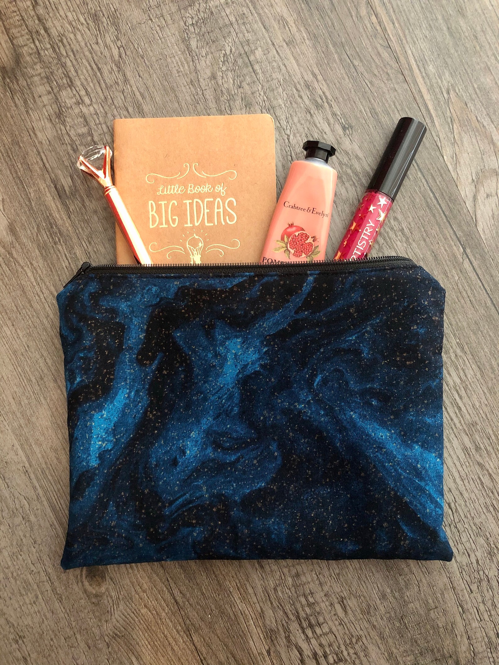 Blue Marble Zipper Pouch Makeup Bag Pencil Case Travel Bag - Etsy