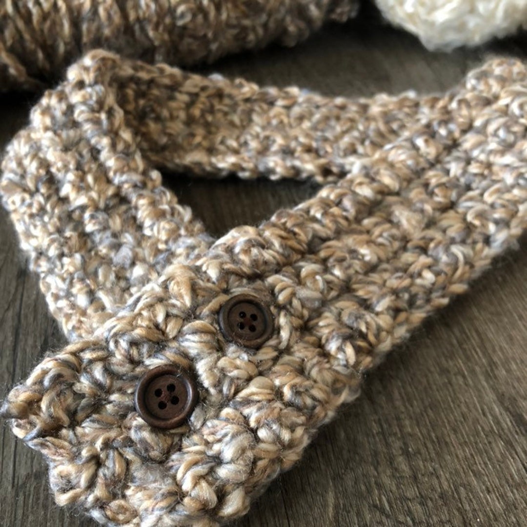 Neutral Tan & Grey Marble Scarflette - Mini Scarf, Blend Between a ...