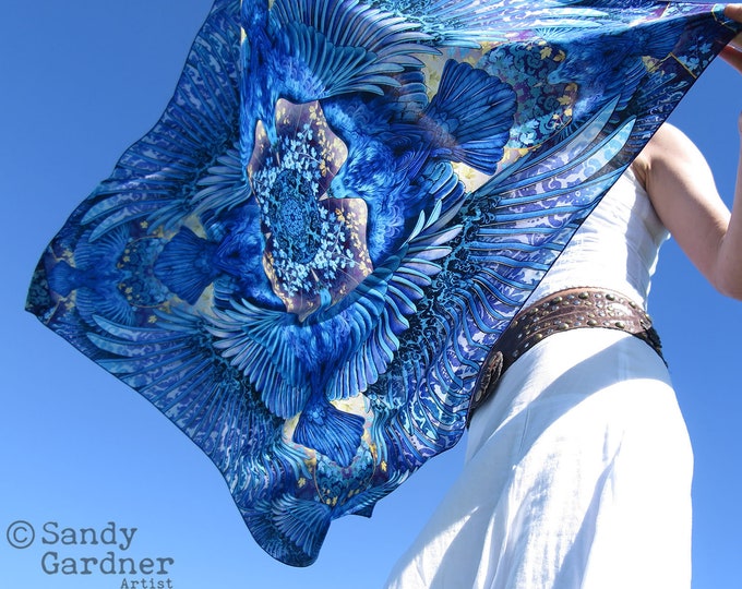 Raven Square Scarf, Three Eyed Raven Scarf, Raven Spirit Guide Scarf ...