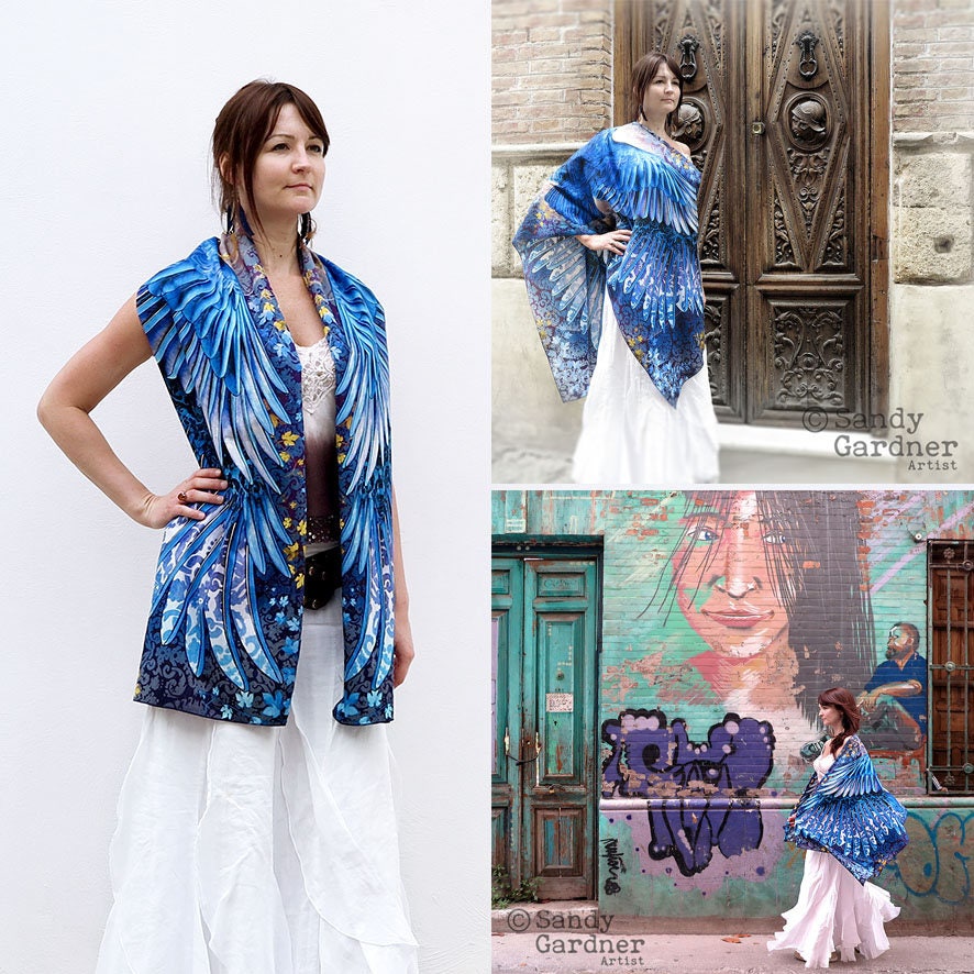 Raven Winged Scarf 3 Eyed Raven Raven Spirit Guide Sarong - Etsy