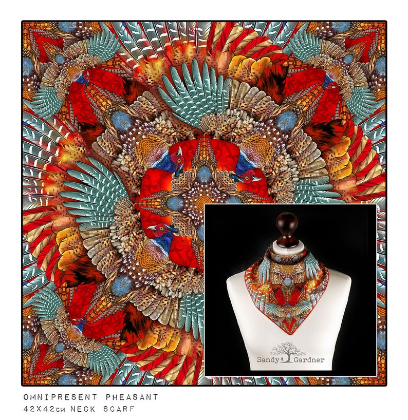 Silk Pheasant Phoenix, Phoenix Silk Scarf, Gift for Her, Pheasant ...