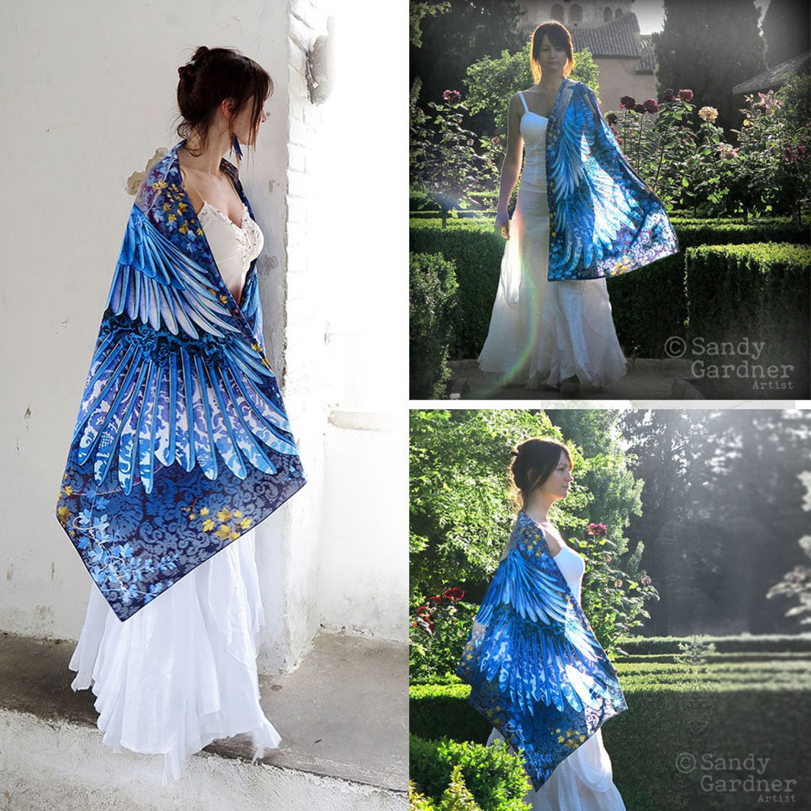 Raven Winged Scarf, 3 Eyed Raven, Raven Spirit Guide, Sarong, Wedding ...