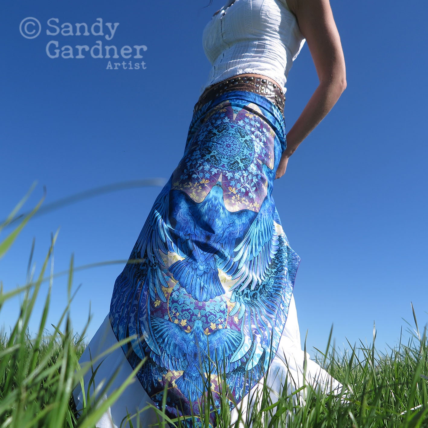 Raven Square Scarf three eyed raven scarf raven spirit guide | Etsy