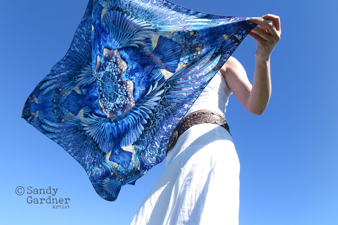 Raven Square Scarf, Three Eyed Raven Scarf, Raven Spirit Guide Scarf ...