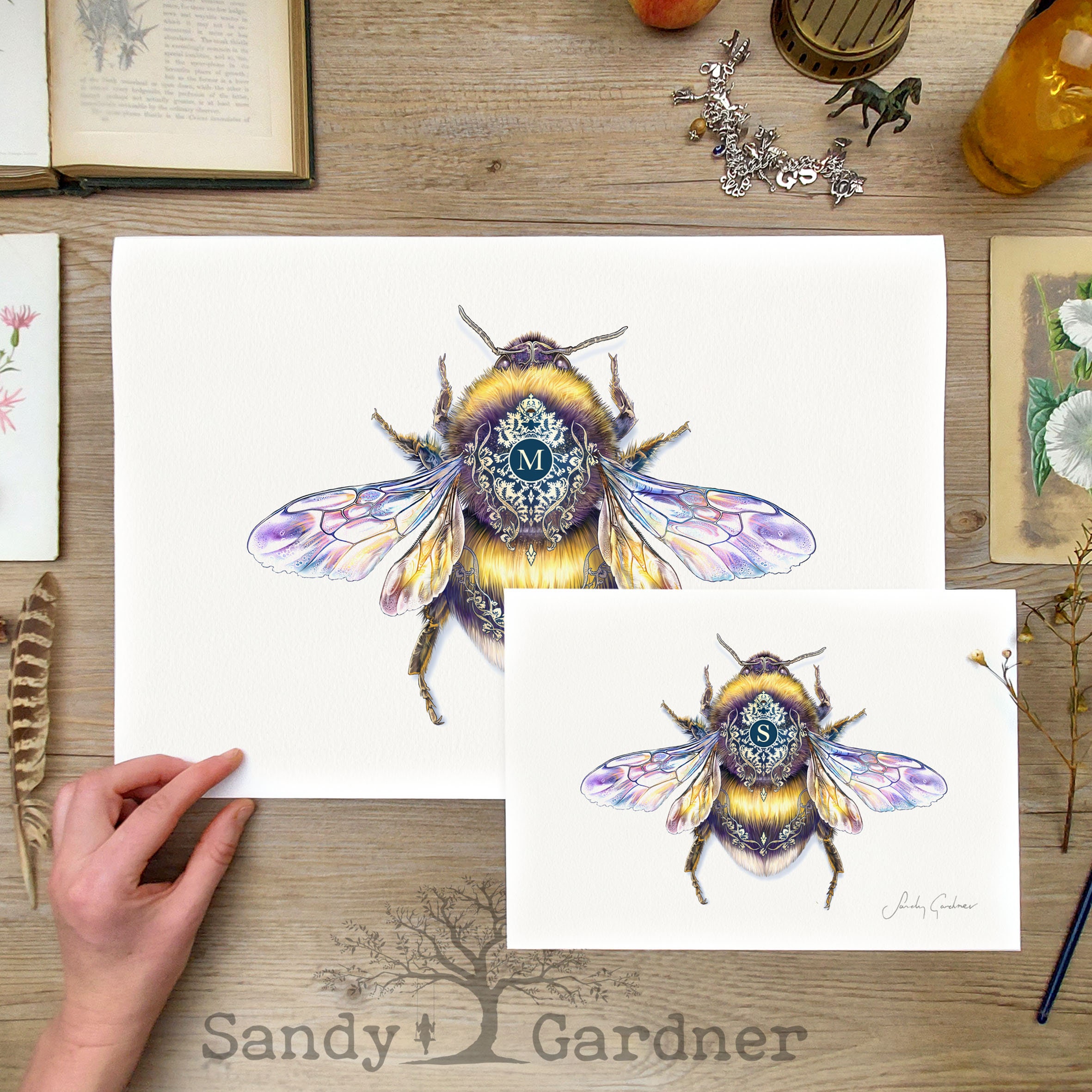 Personalised Queen Bumble Bee Artwork Print Sandy Gardner - Etsy