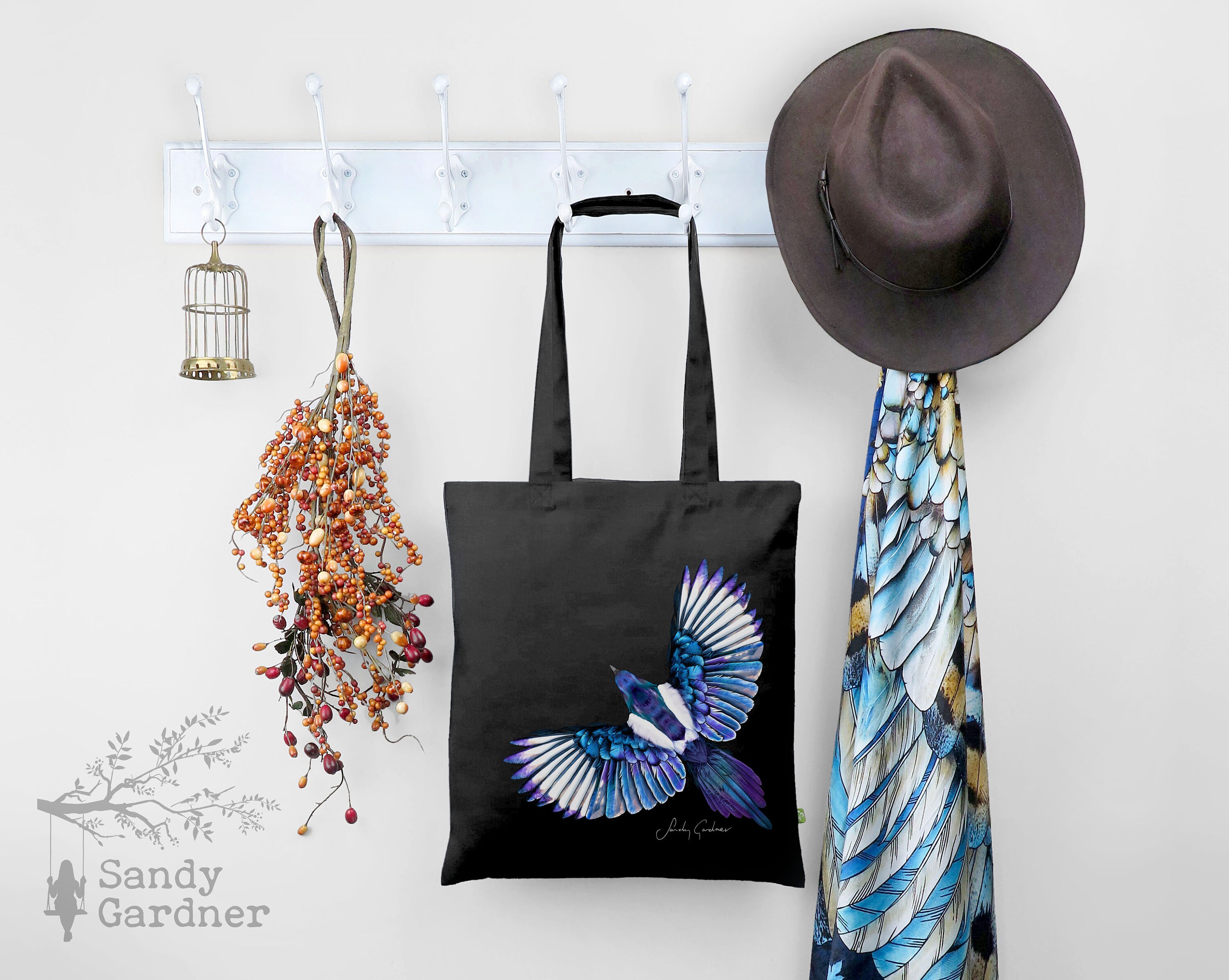 Premium Quality Organic Magpie Bag, Tote, Bird Bag, Wing Bag, Feather ...