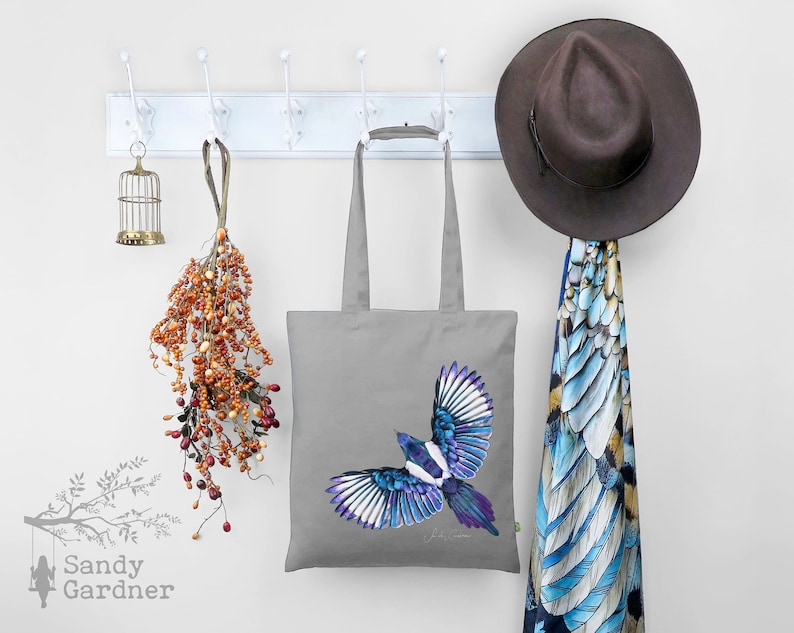 Premium Quality Organic Magpie Bag, Tote, Bird Bag, Wing Bag, Feather ...