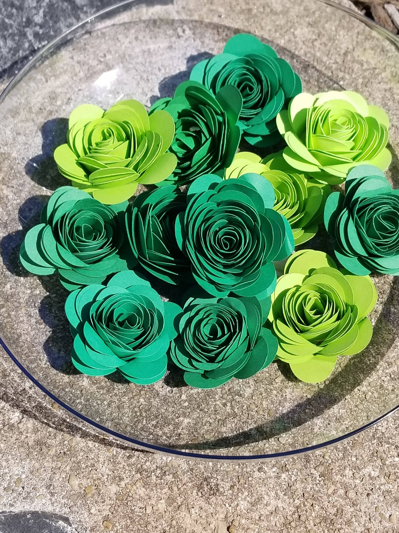Green Roses Green Florals DIY Paper Flowers Paper Flowers | Etsy