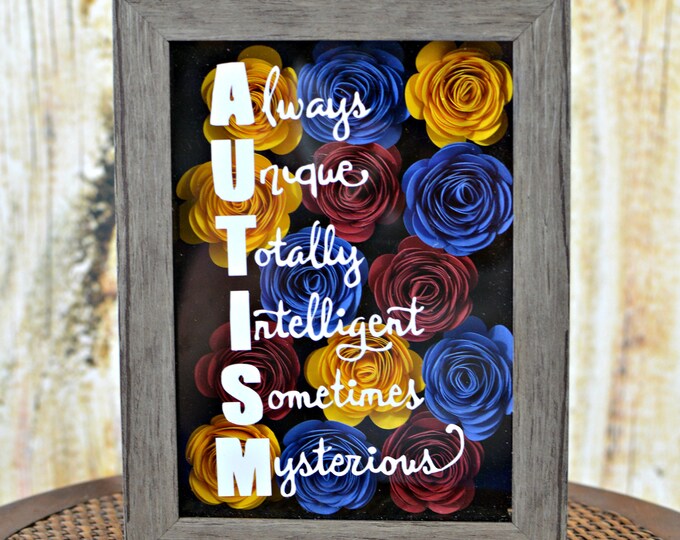 Autism Awareness Shadow Box, Rainbow Puzzle, Autism Awareness, Autism ...