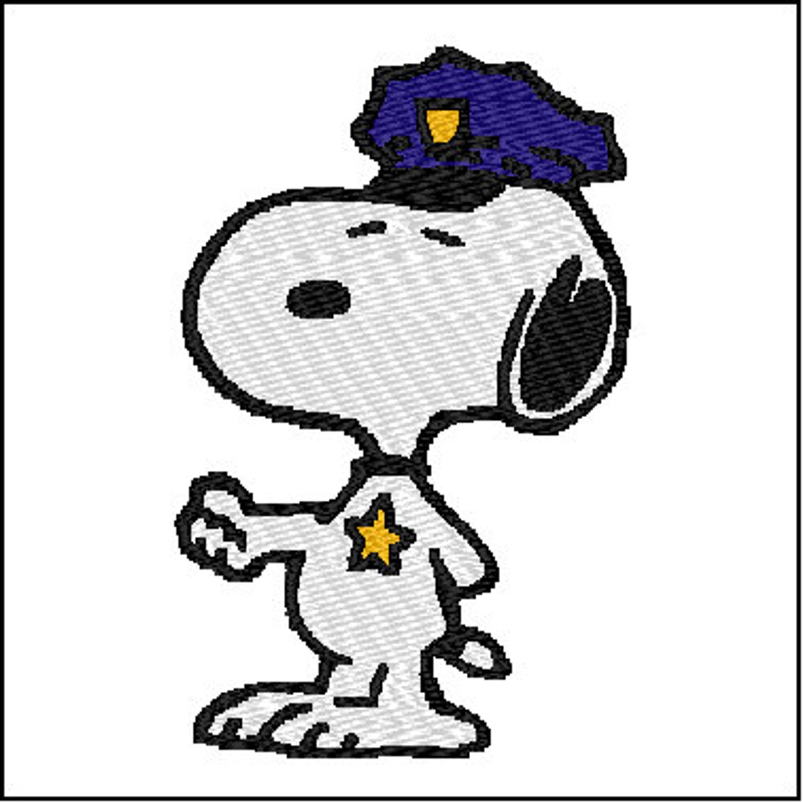Policía de Snoopy bordado diseño | Etsy