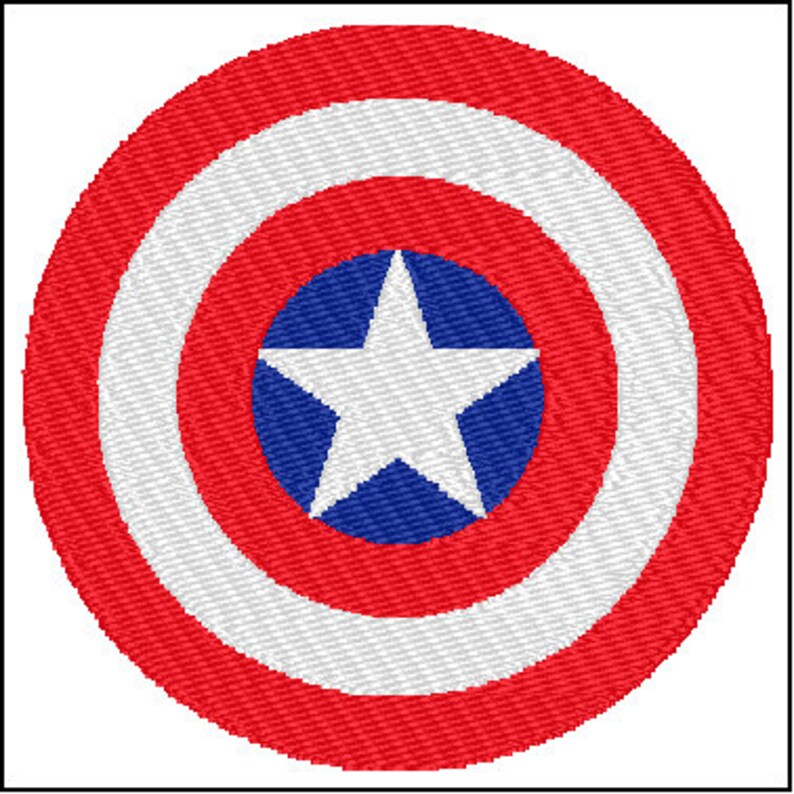Captain America Shield Embroidery Design | Etsy