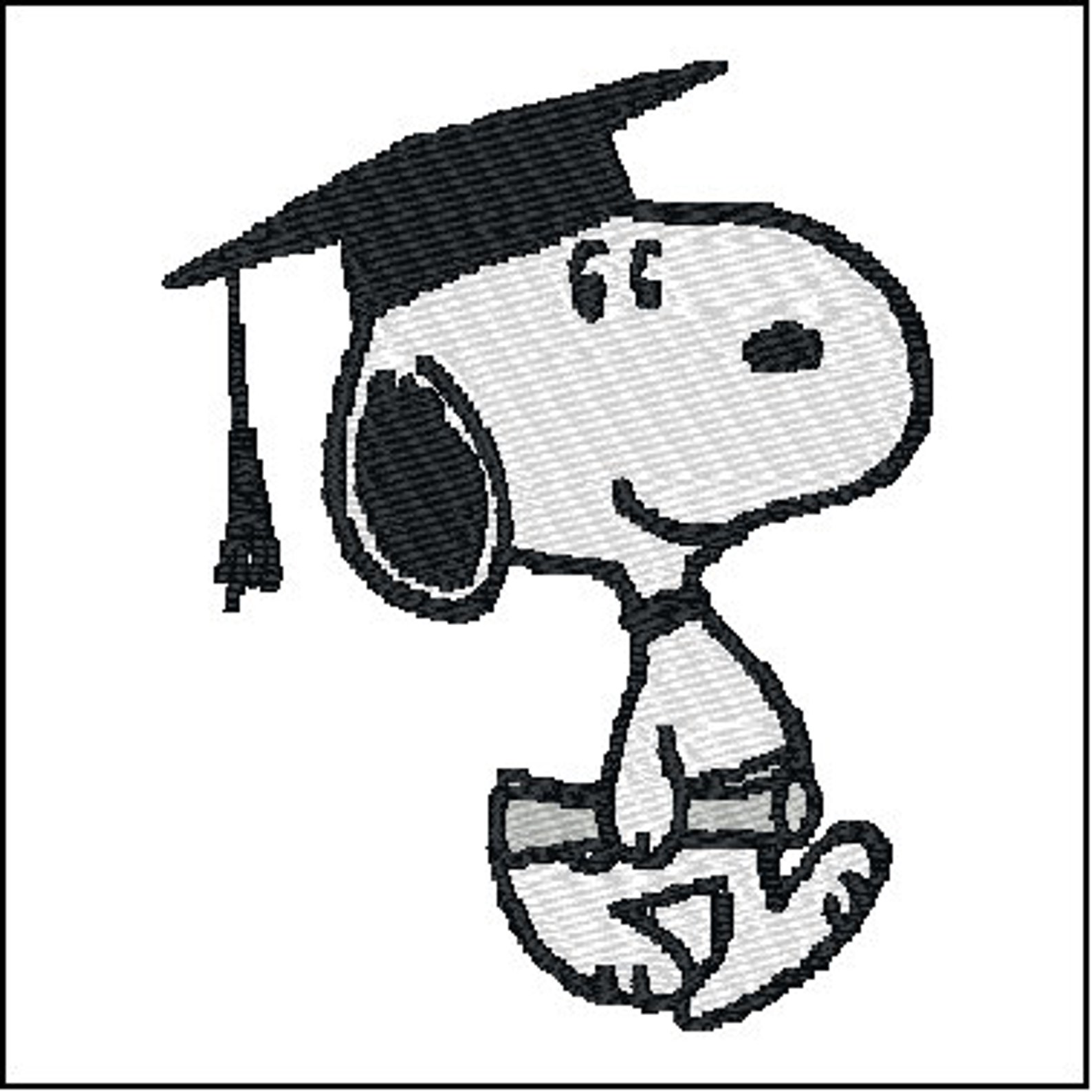 Snoopy Graduation Embroidery Design 2 Sizes | Etsy