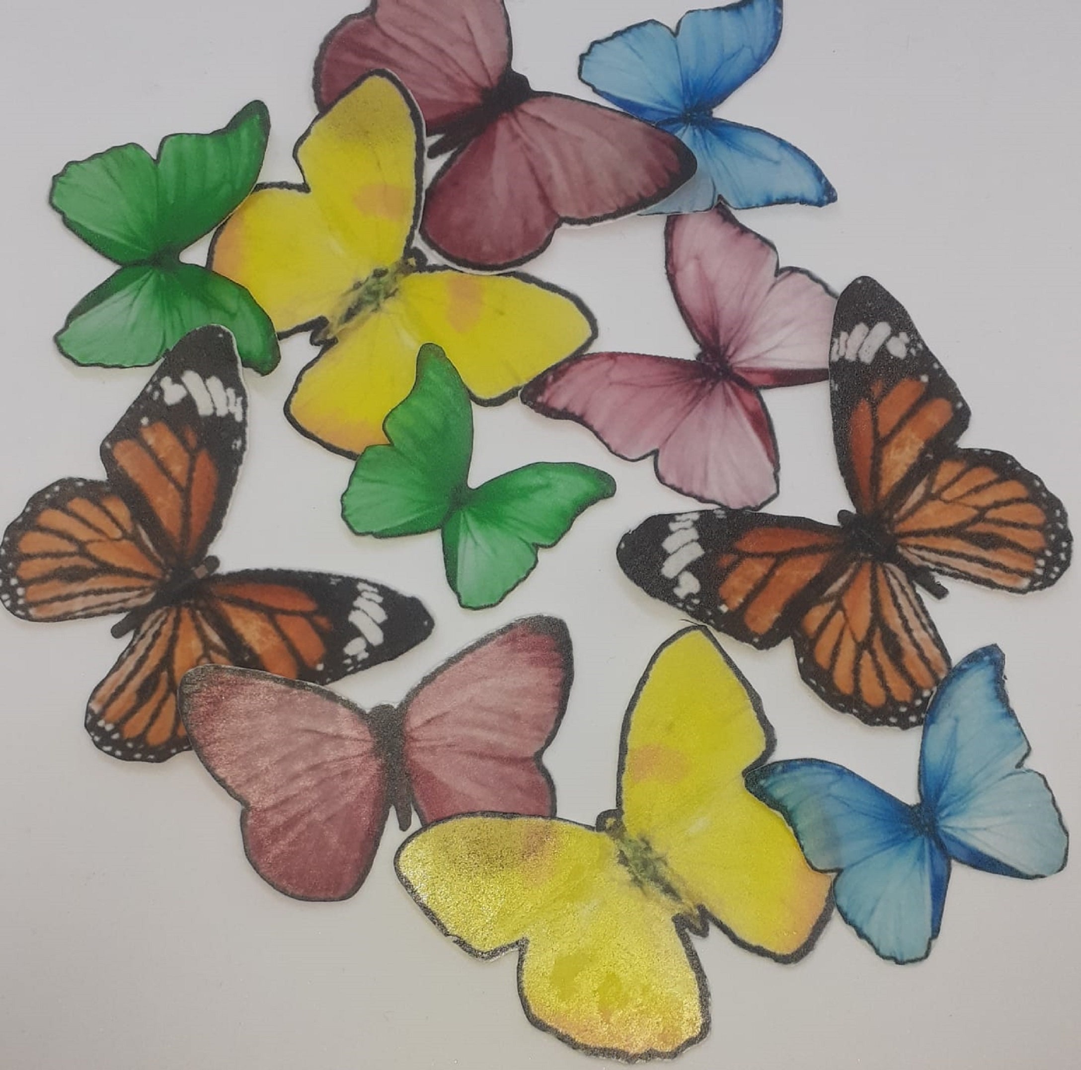 15 Multi-color Pre-cut Butterflies Edible Wafer Paper & - Etsy