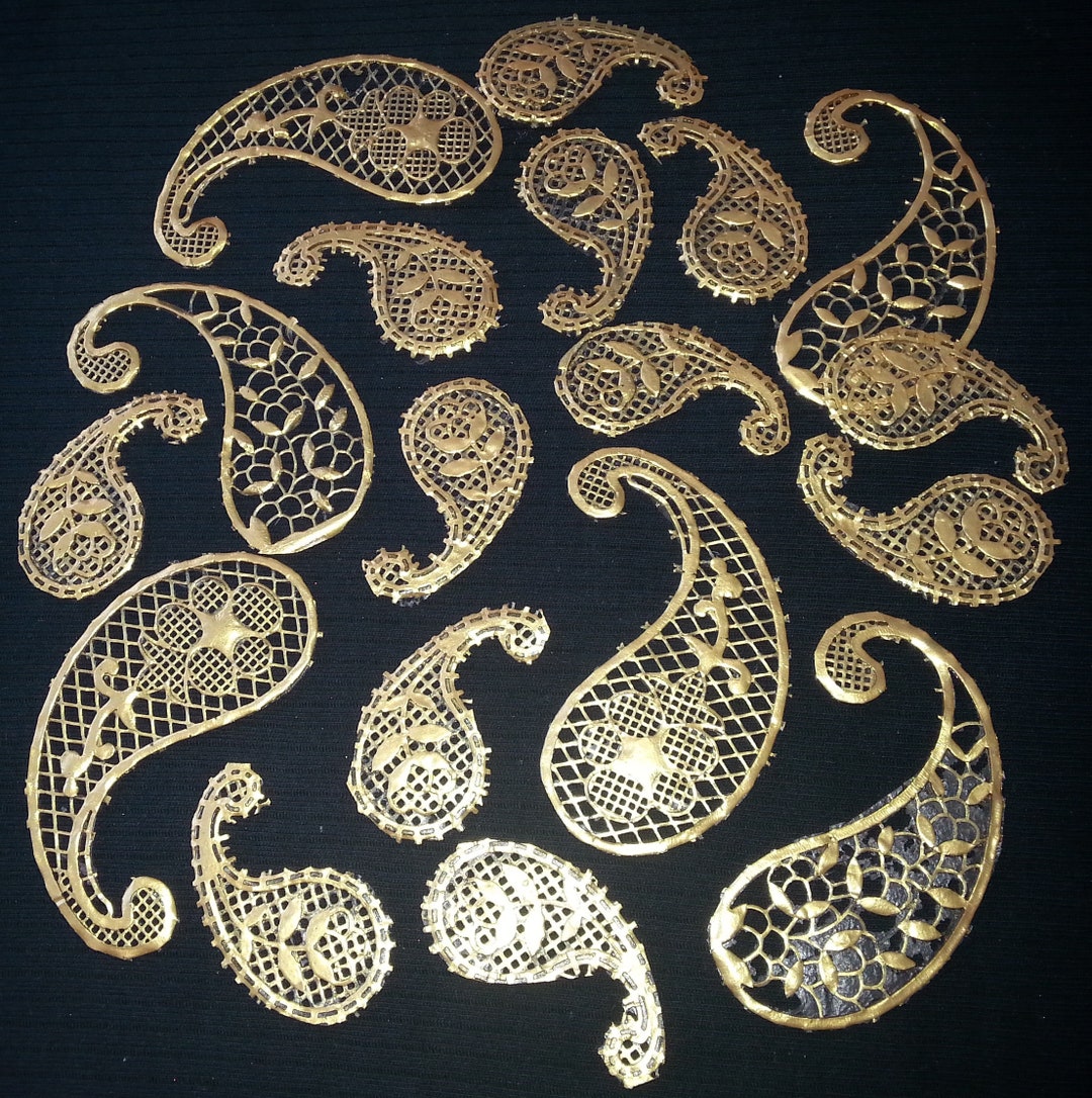 18 PIECES PAISLEY Lace Pieces or Paisley Doilies, Birthday, Wedding ...