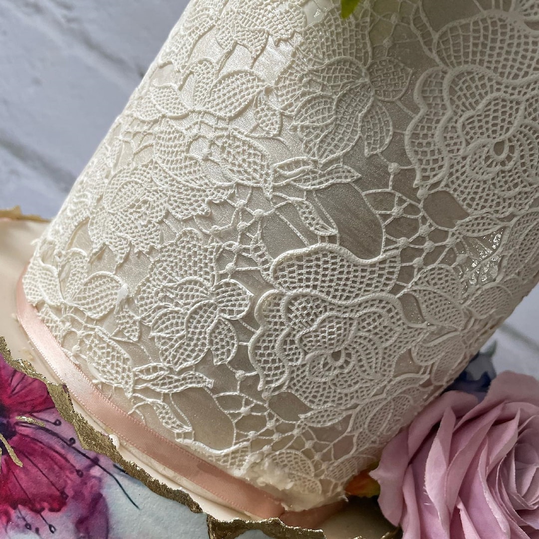 ONE EXTRA LARGE 3D Rose Design Cake Lace - Etsy