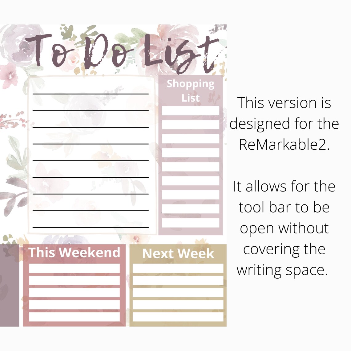 To Do List Floral Printable Digital Download Bullet Journal A4 A5 ...