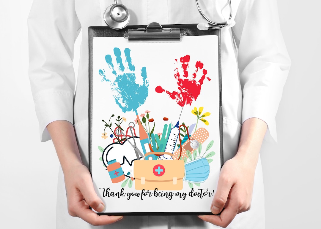 Pediatrician Handprint Art: Doctor Thank You Gift (digital Download) - Etsy