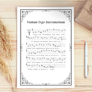 Tantum Ergo Sacramentum Printable: Latin Gregorian Chant (PDF Download ...