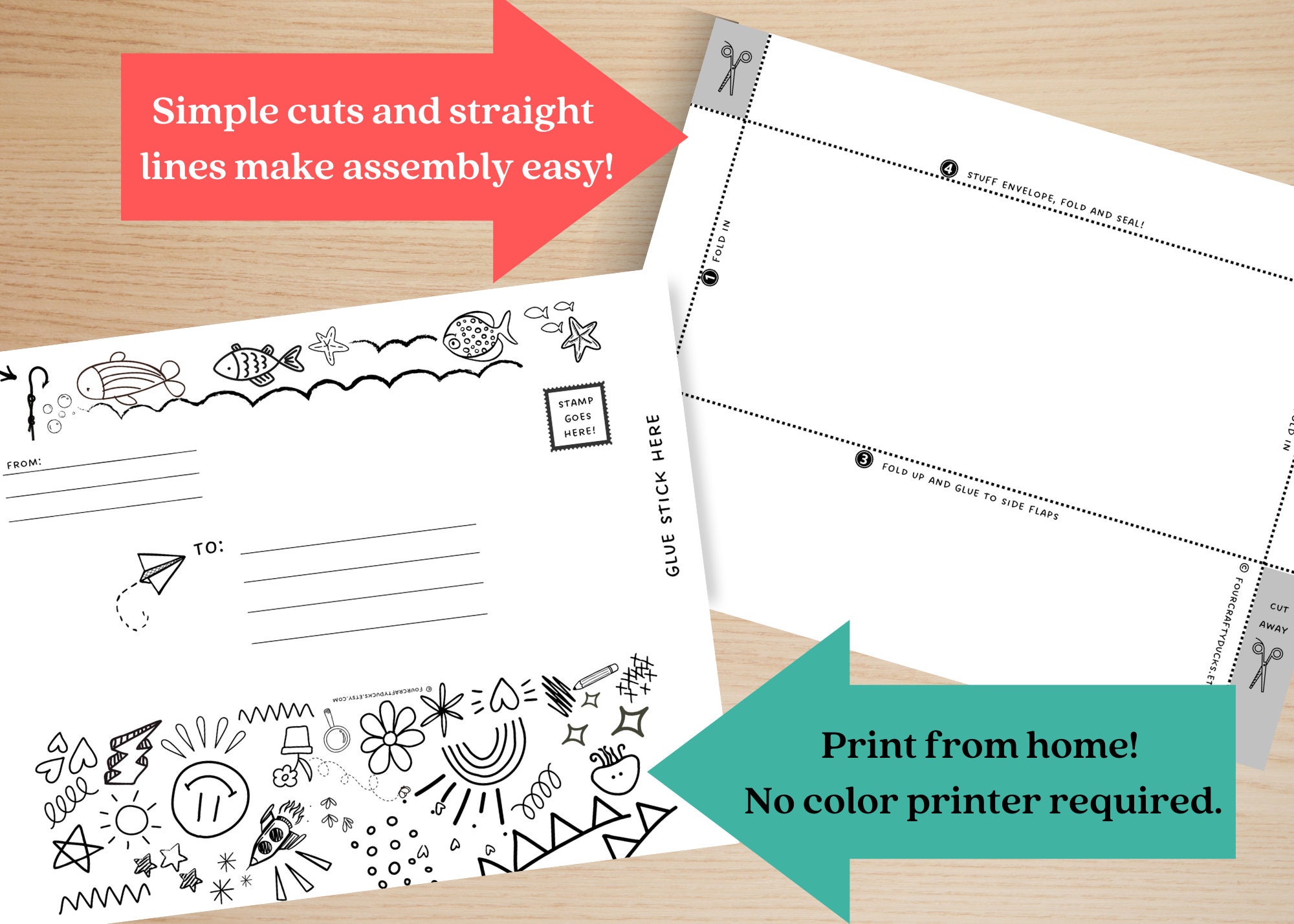 Printable Envelopes for Kids, Stationary for Kids, Pen Pal Envelopes ...