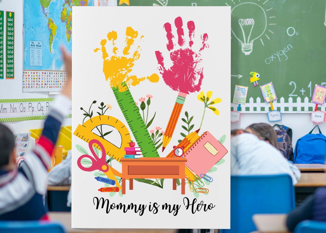 Teacher Mom, Printable Mothers Day Gift, Kids Handprint Art Craft ...