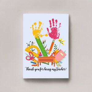 Teacher Appreciation Gift From Student, Printable Teacher Handprint Art ...