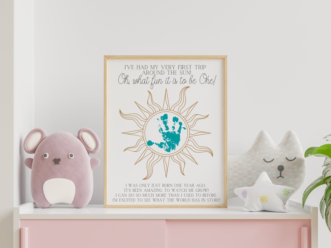 First Birthday Handprint Footprint Art: Keepsake Gift (digital Download ...