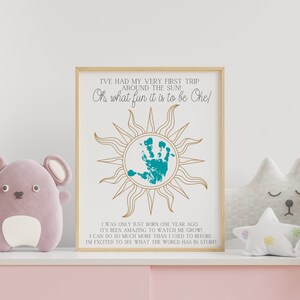 First Birthday Handprint Footprint Craft, Gift for 1st Bday, One Year ...