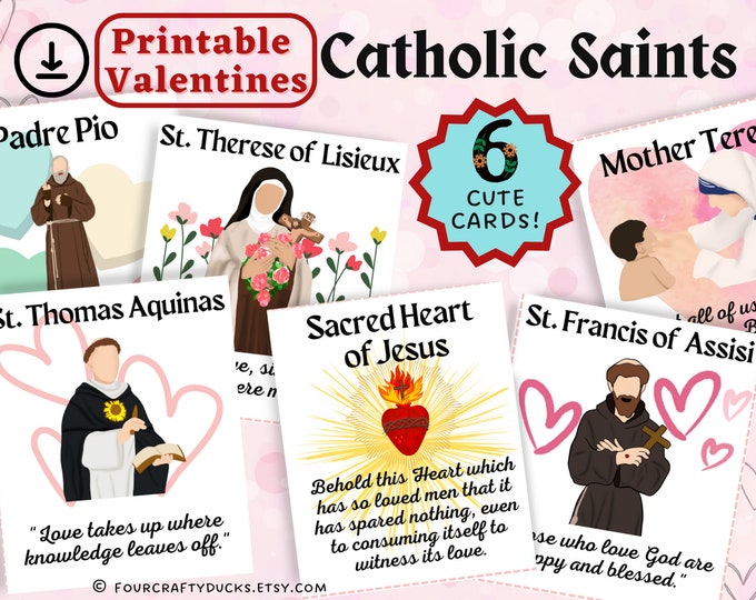 Catholic Saint Valentine Cards, Printable Catholic Valentines for Kids ...