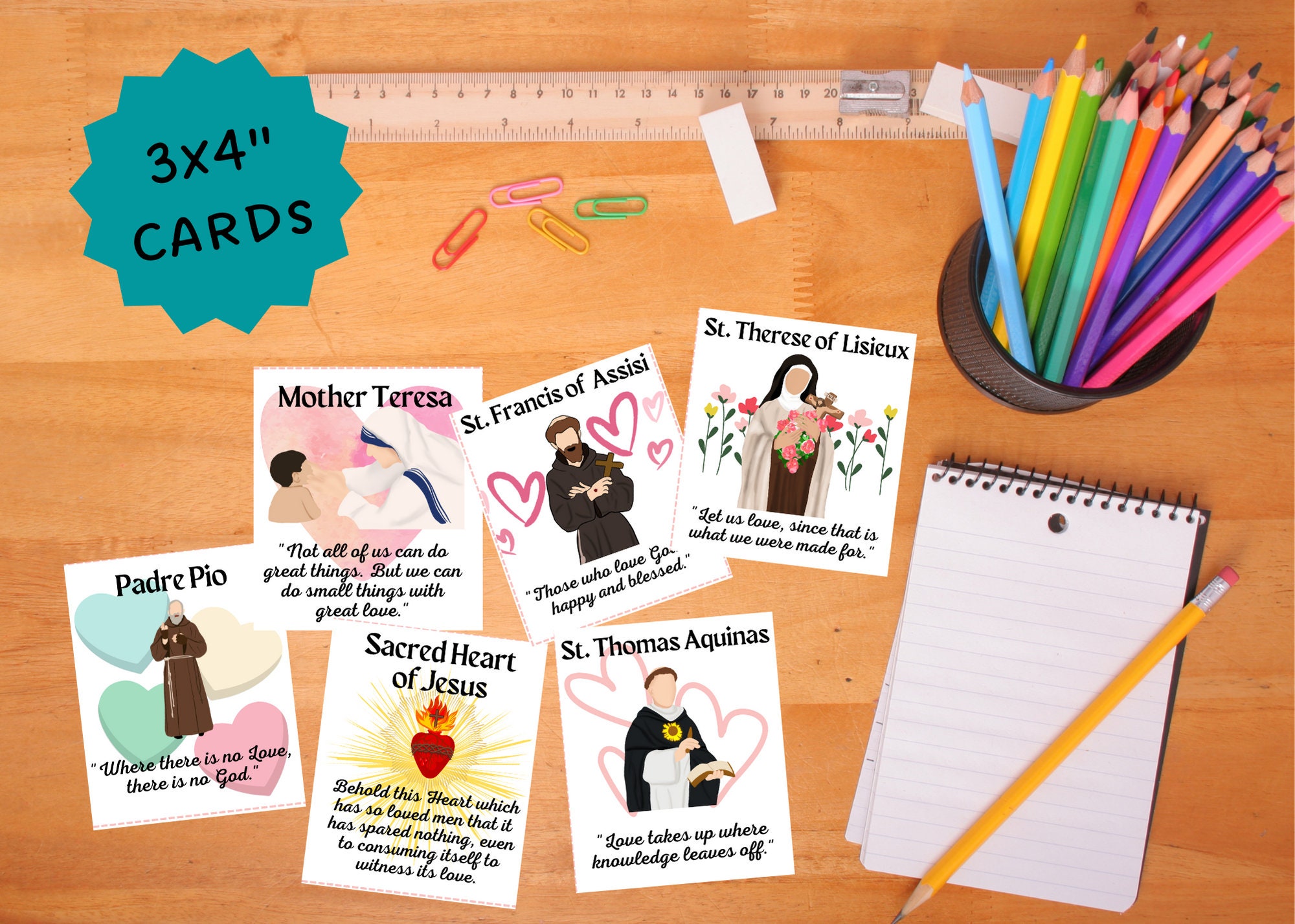 Printable Catholic Saints Valentines: Kids' Class Cards (PDF) - Etsy