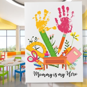 Teacher Mom, Printable Mothers Day Gift, Kids Handprint Art Craft ...