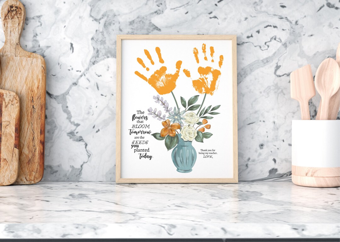 Teacher Appreciation Handprint Art: Student Gift (digital Download) - Etsy