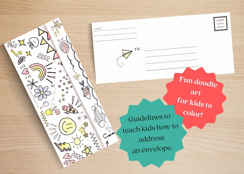 Printable Envelopes for Kids, Stationary for Kids, Pen Pal Envelopes ...