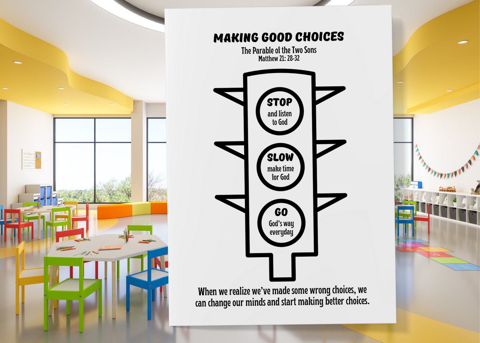 Making Good Choices Coloring Page, Parable of the Two Sons, Catholic ...