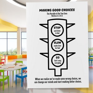 Making Good Choices Coloring Page, Parable of the Two Sons, Catholic ...