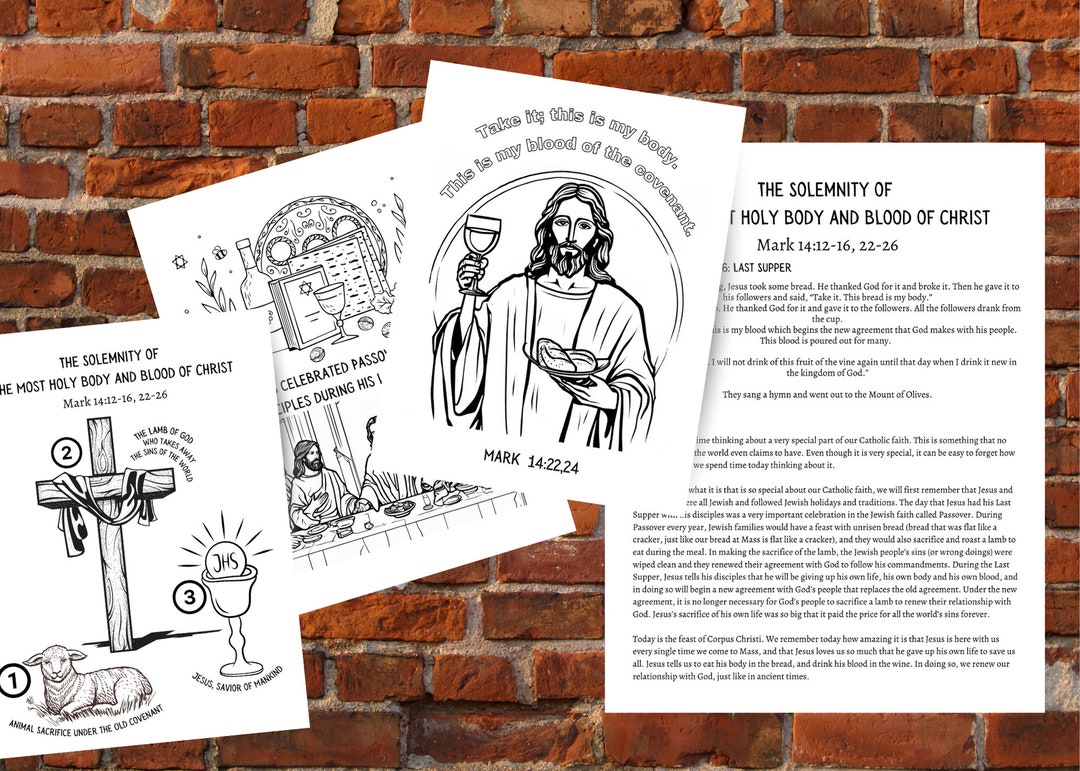 Corpus Christi Coloring Pages: Catholic Children's Liturgy (digital ...