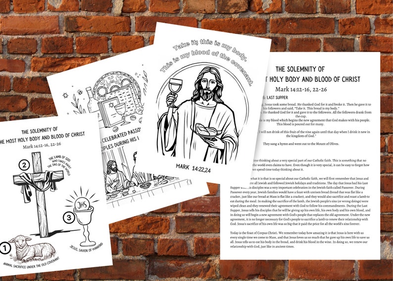 Corpus Christi Coloring Pages: Catholic Children's Liturgy (digital ...