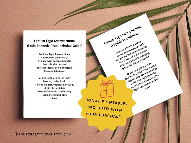 Tantum Ergo Sacramentum Printable: Latin Gregorian Chant (PDF Download ...