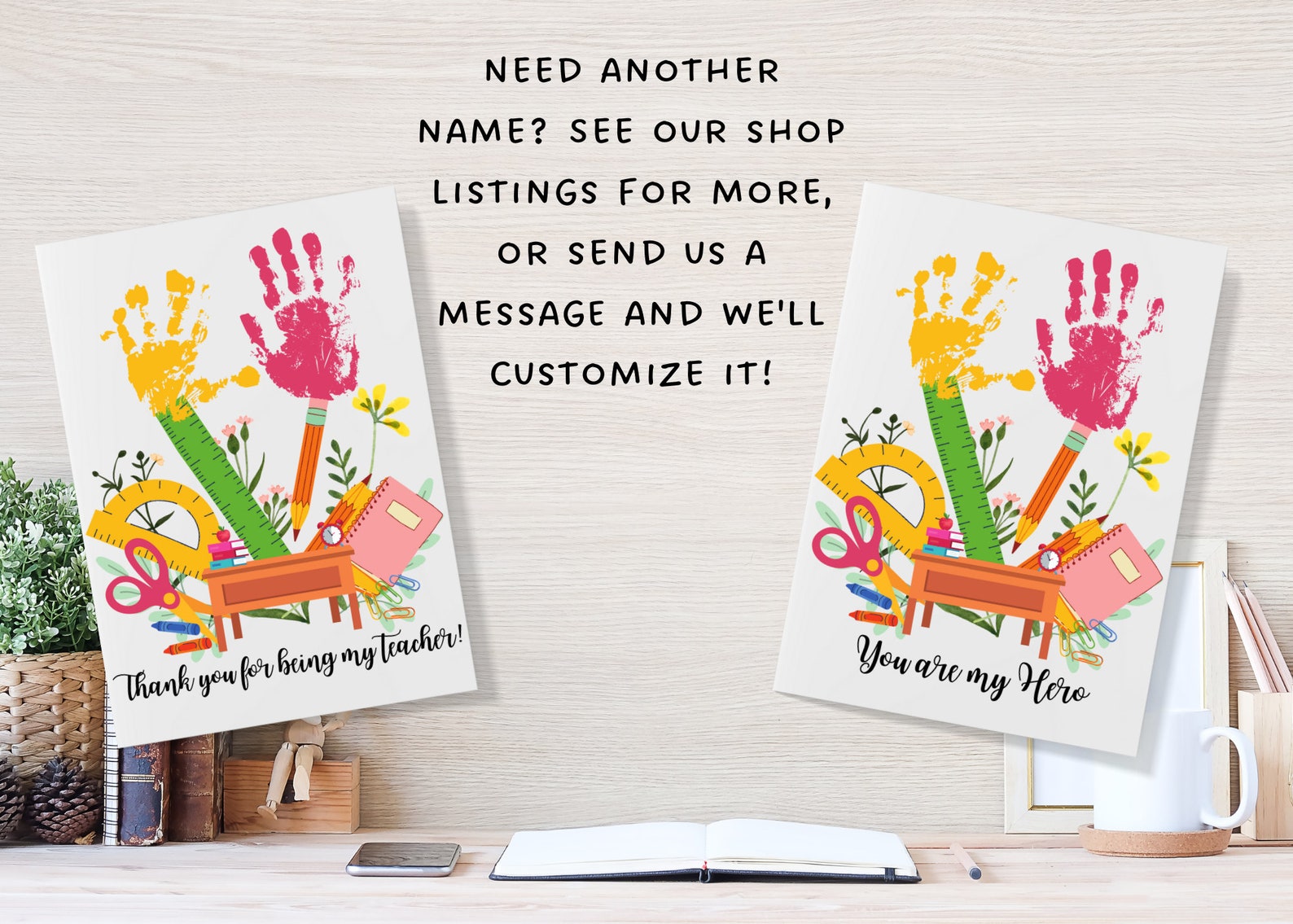 Teacher Mom, Printable Mothers Day Gift, Kids Handprint Art Craft ...