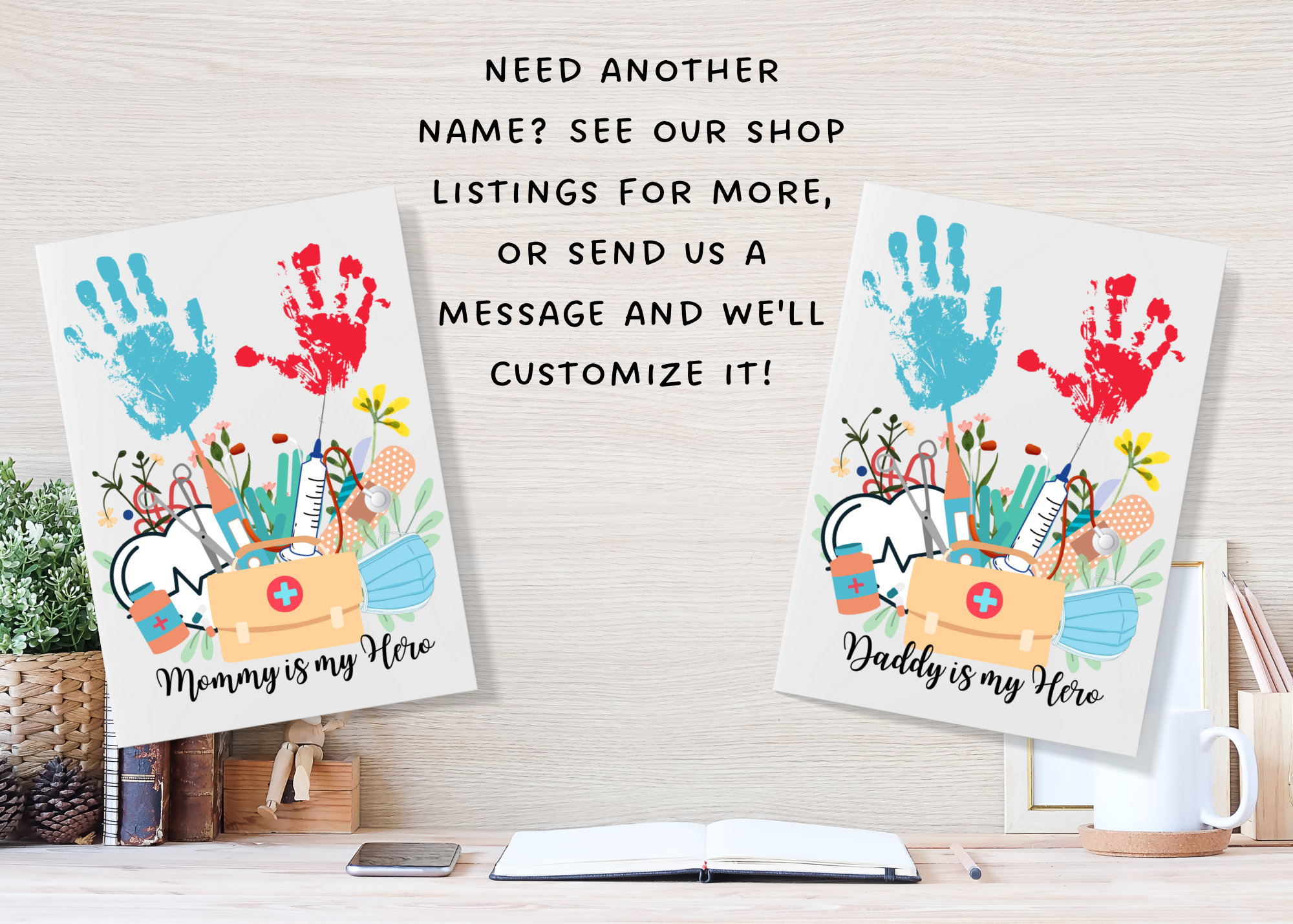 Doctor Aunt Handprint Art: Hero Gift, Mother's Day Craft (digital ...