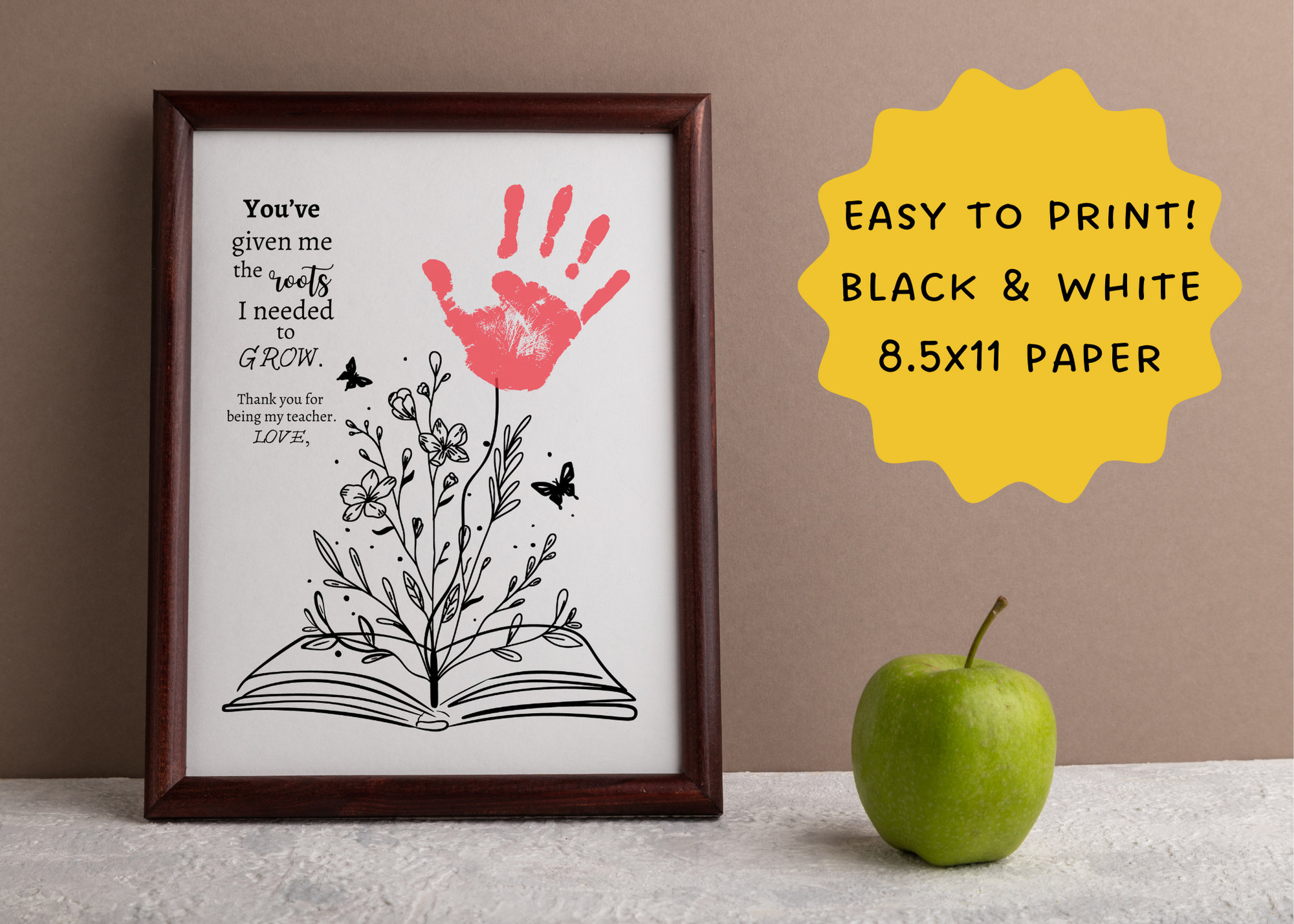 Teacher Appreciation Gift From Student, Printable Teacher Handprint ...