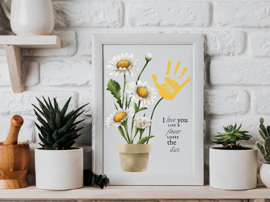 Printable Handprint Kids Art Craft, Gift for Mothers Day Fathers Day ...