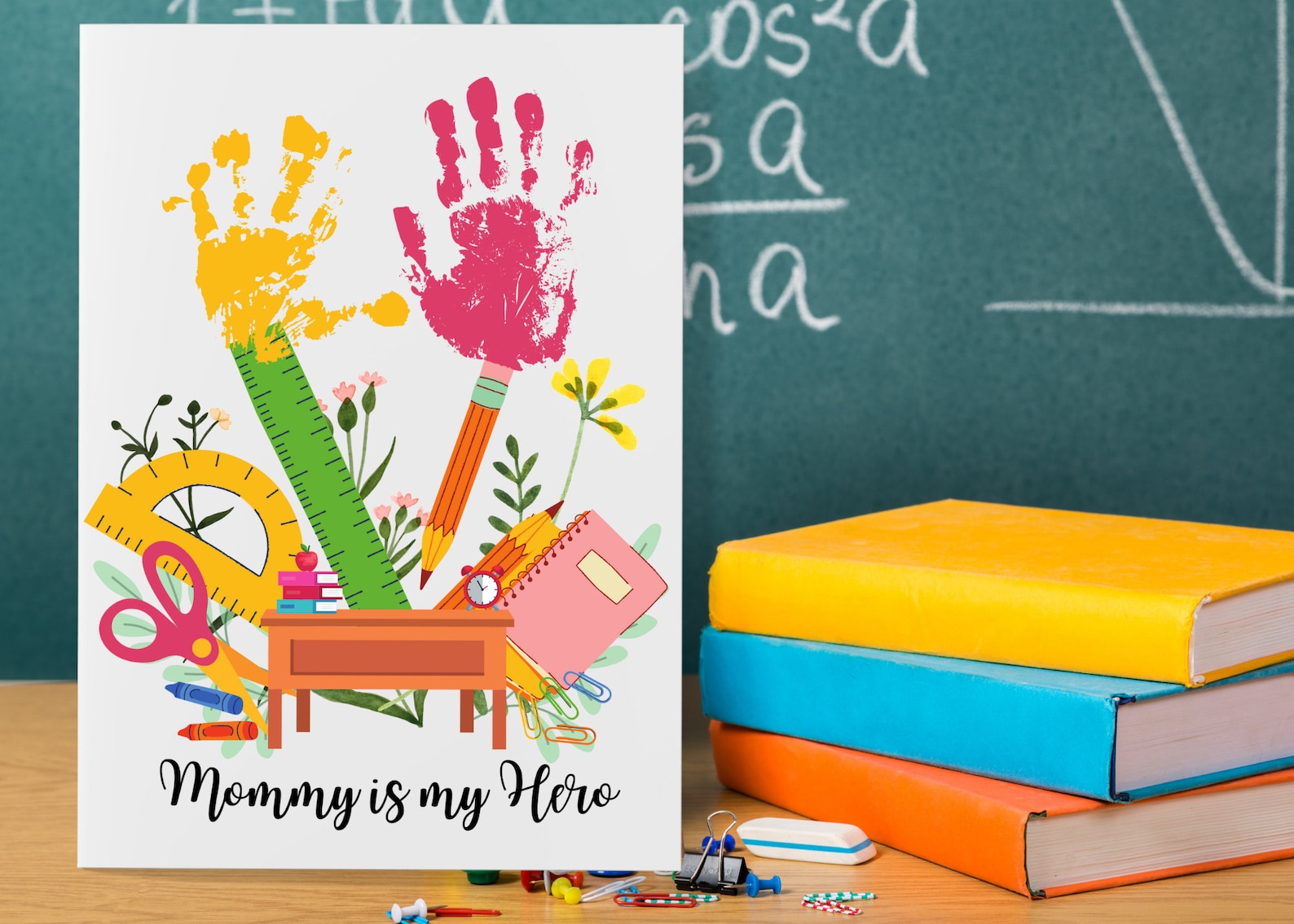 Teacher Mom, Printable Mothers Day Gift, Kids Handprint Art Craft ...