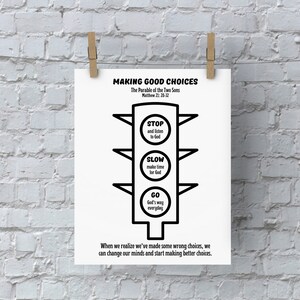 Making Good Choices Coloring Page, Parable of the Two Sons, Catholic ...