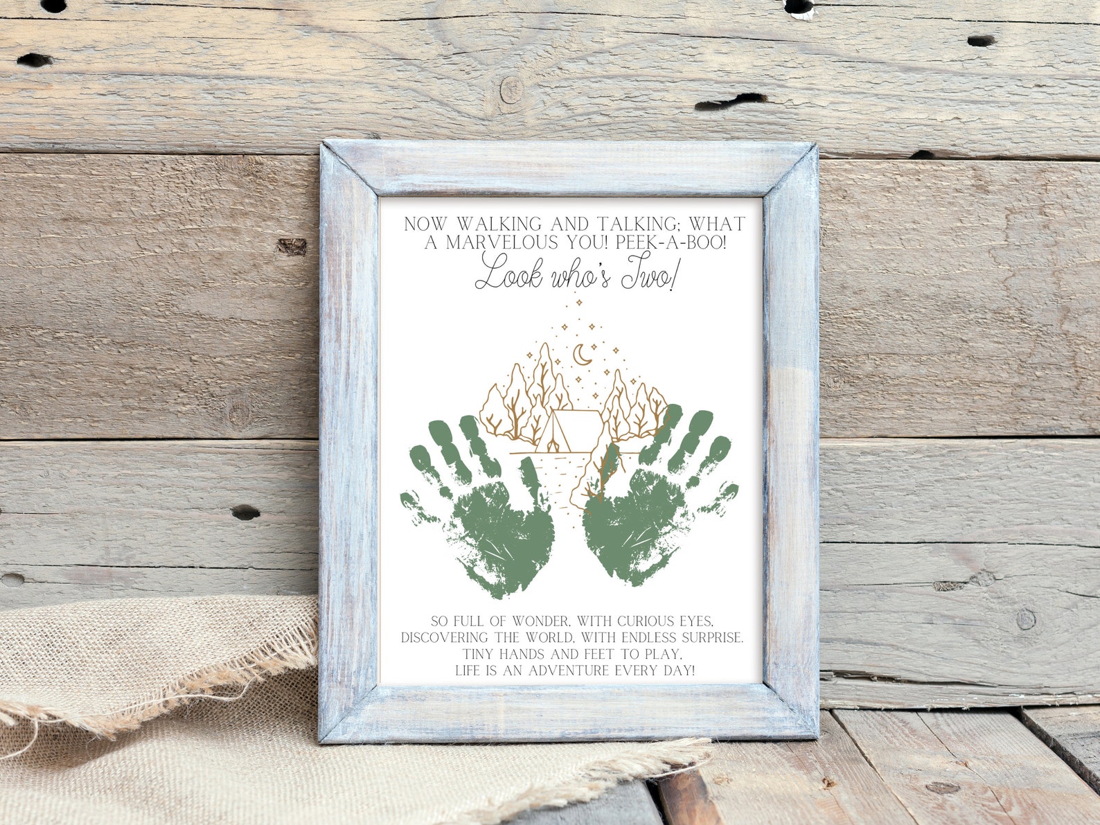 2nd Birthday Handprint Craft, Two Year Old Milestone Craft, PRINTABLE ...