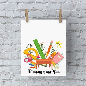 Teacher Mom, Printable Mothers Day Gift, Kids Handprint Art Craft ...