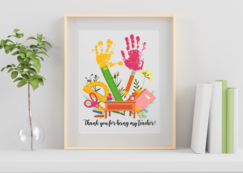 Teacher Appreciation Gift From Student, Printable Teacher Handprint Art ...